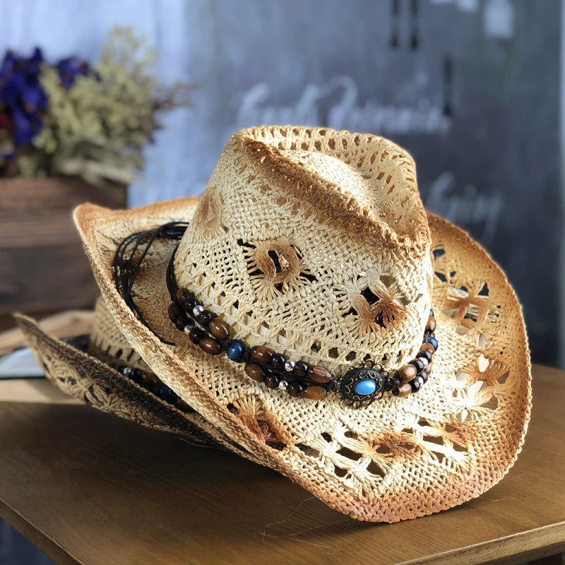 Handmade Western Style Straw Cowboy Hat on Luulla