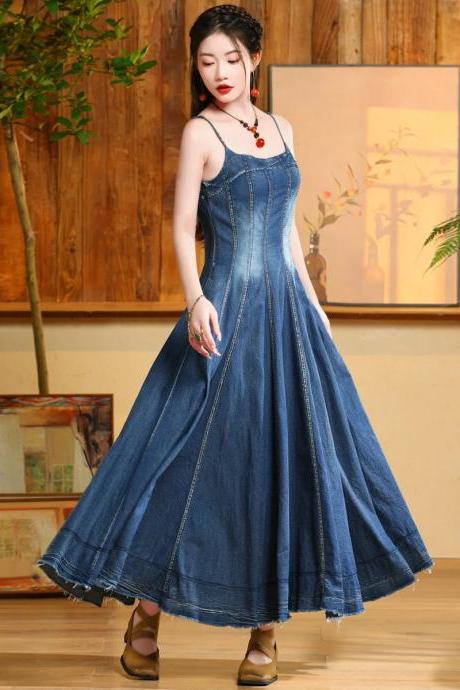 Denim dresses | Denim pinafore dress, denim midi dress | Luulla