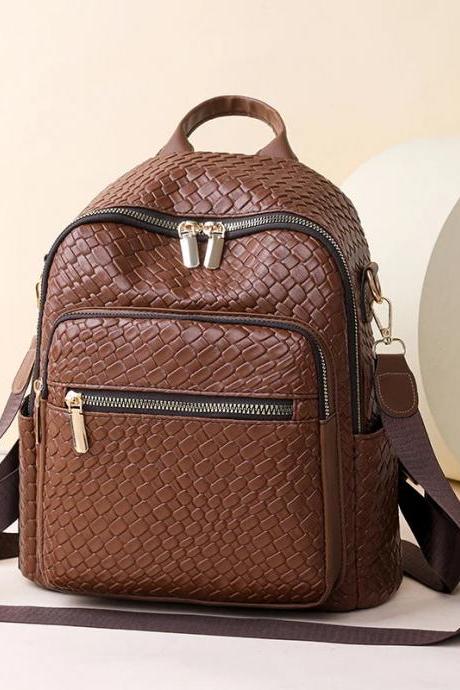 Stylish Durable Leather Backpack With Multiple Pockets on Luulla