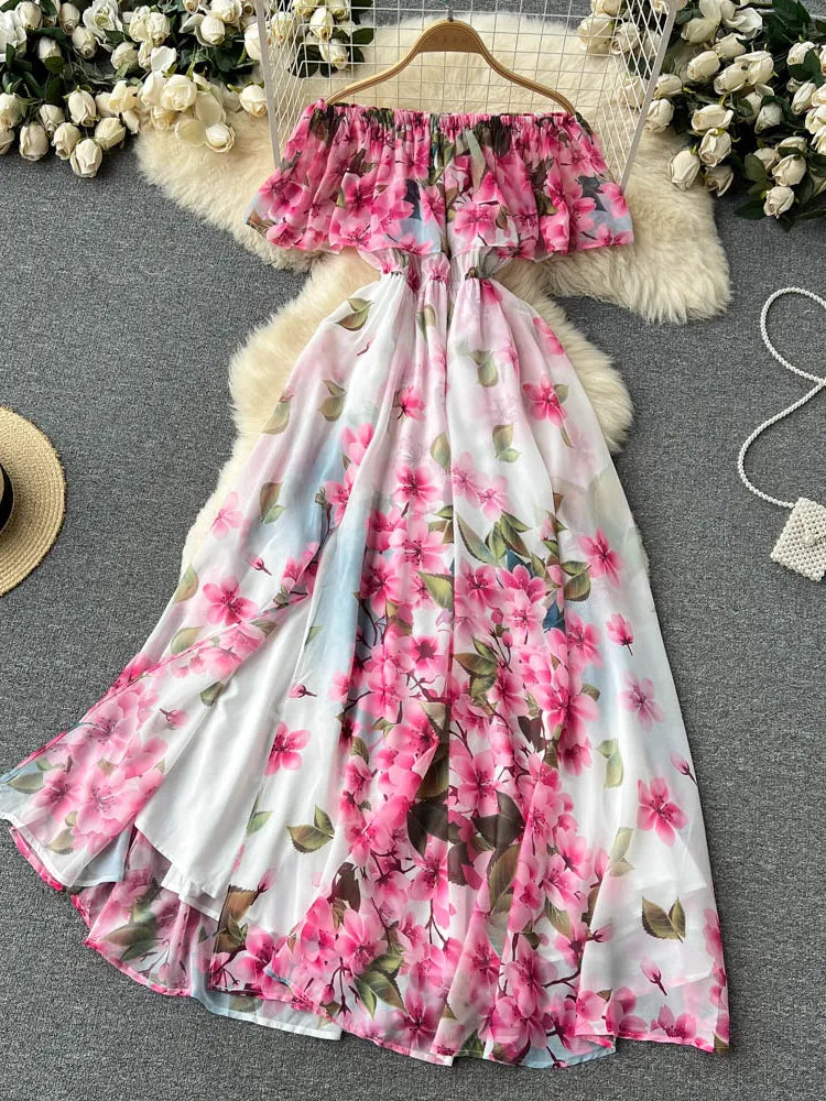 Floral Off-shoulder Maxi Dress Summer Collection on Luulla