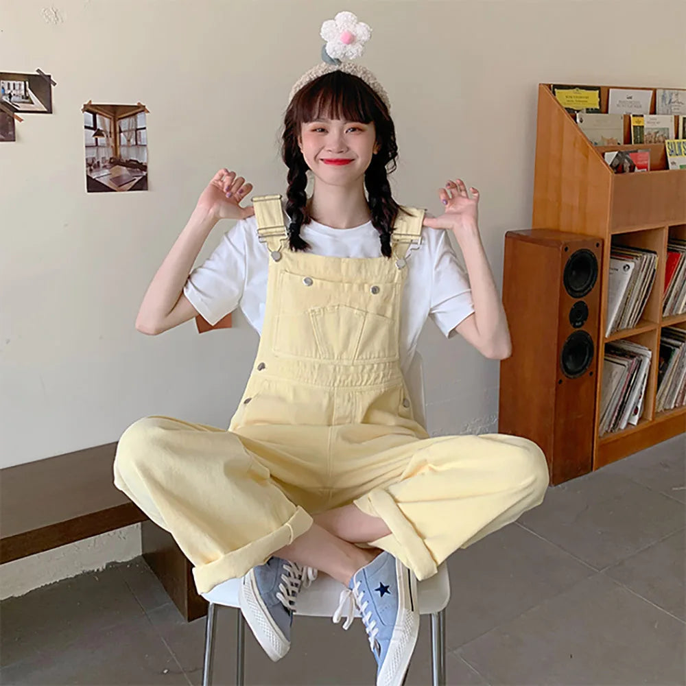Casual Yellow Overalls For Women - Stylish Look on Luulla
