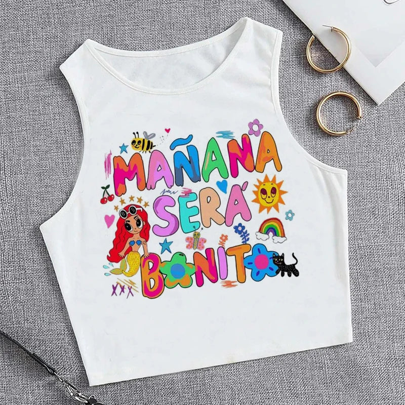 Colorful Mañana Será Bonito Graphic Crop Tank on Luulla