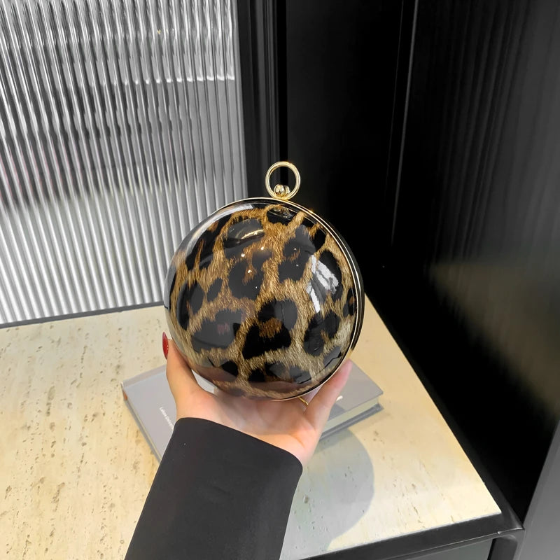 Leopard Print Ball Shaped Evening Clutch Bag on Luulla
