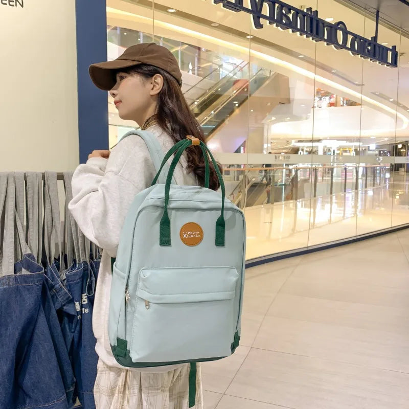 Stylish Mint Green Backpack With Front Pocket on Luulla