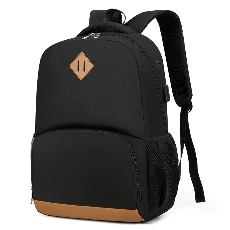 Stylish Black Backpack With Usb Charging Port on Luulla