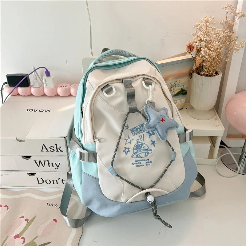 Stylish Space Themed Multi-pocket School Backpack on Luulla