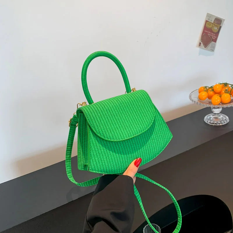 Chic Green Woven Texture Small Handbag Purse on Luulla
