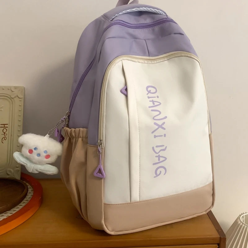 Pastel Cute Large Capacity Backpack With Plushie on Luulla