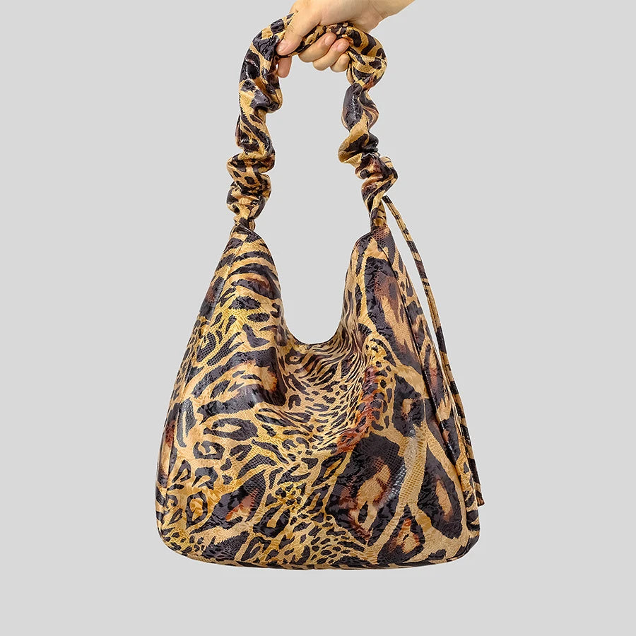 Leopard Print Boho Chic Slouchy Hobo Bag on Luulla