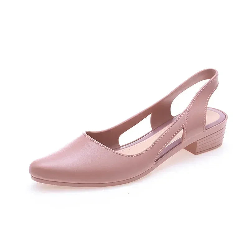 Womens Pink Slingback Low Heel Shoes on Luulla