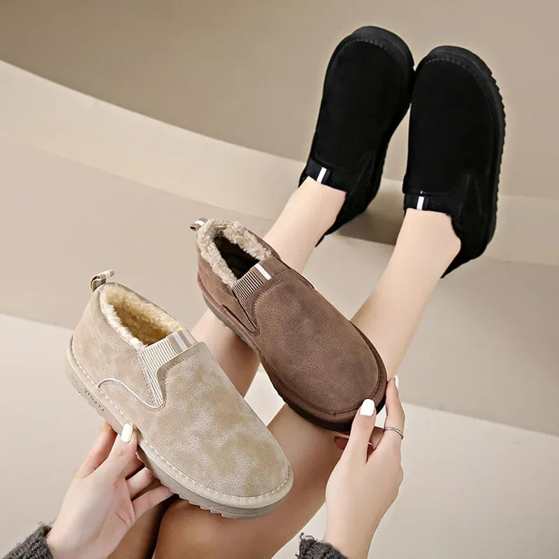 Womens Cozy Slip-on Fur-lined Winter Shoes on Luulla