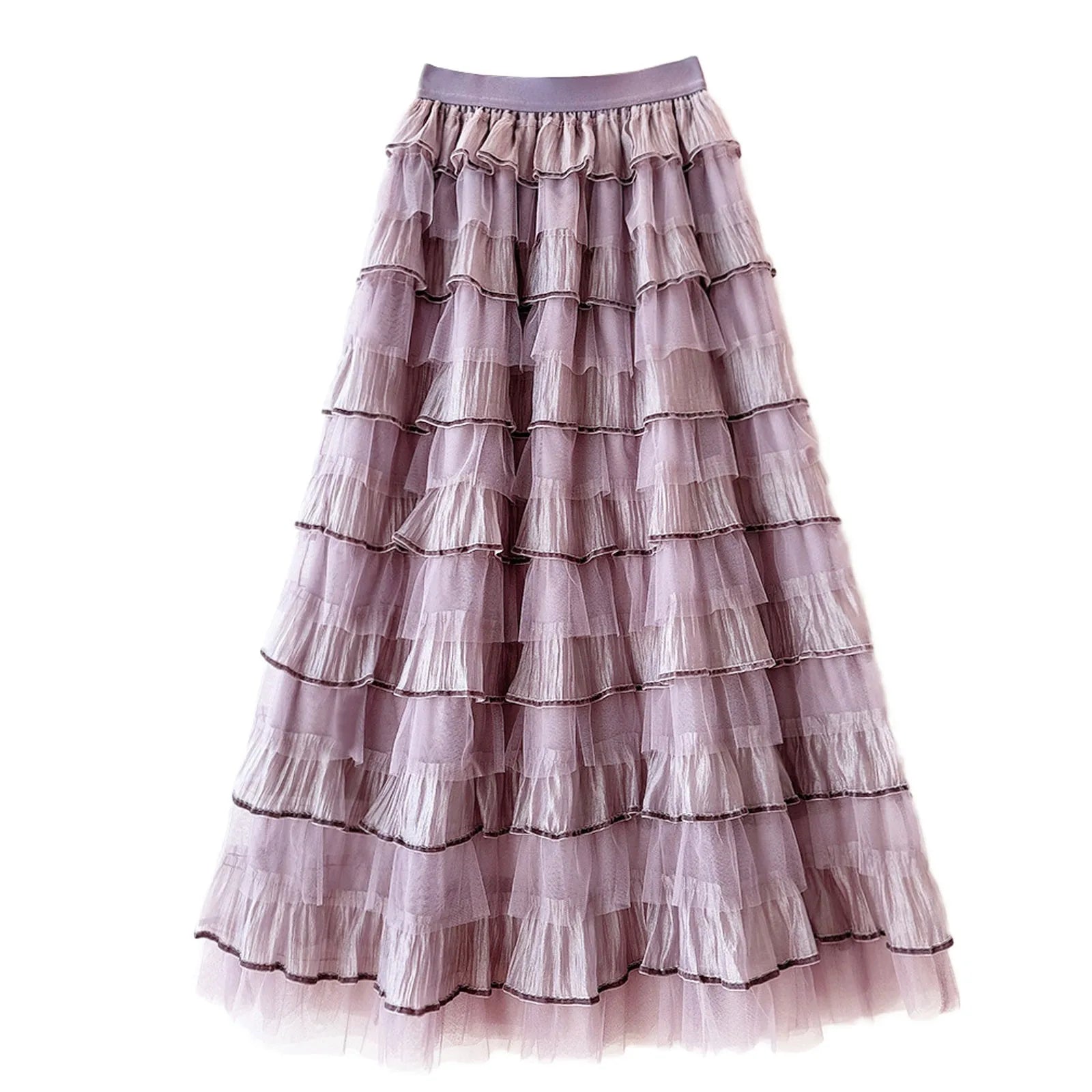 Tiered Pink Ruffle Skirt For Women Fashion on Luulla