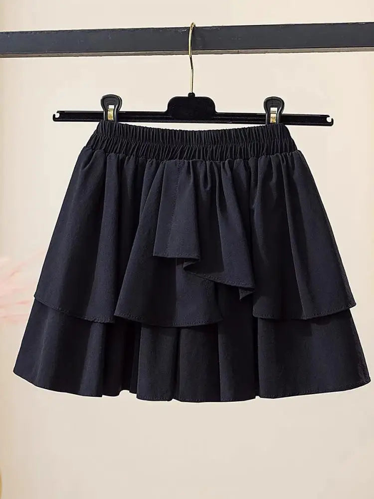 Black Layered Ruffle Mini Skirt For Women on Luulla